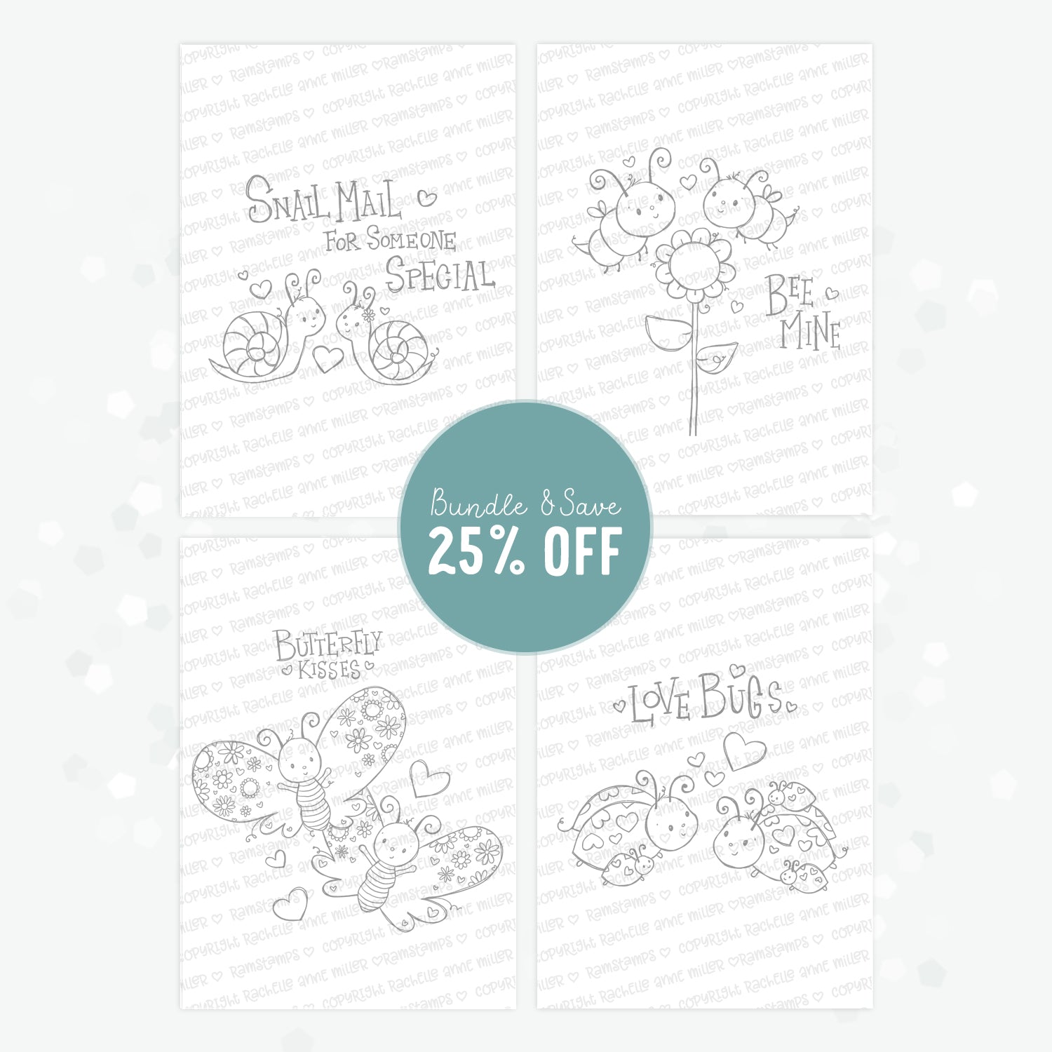 'Love Bugs' Digital Stamp Set – Rachelle Anne Miller Creative Studios