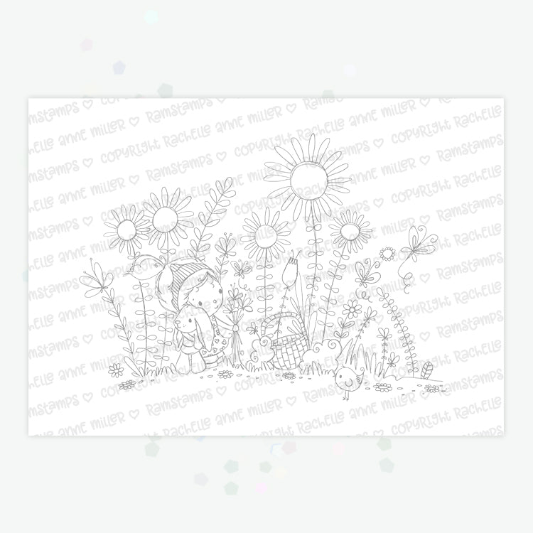 'Flower Garden' Digital Stamp – Rachelle Anne Miller Creative Studios