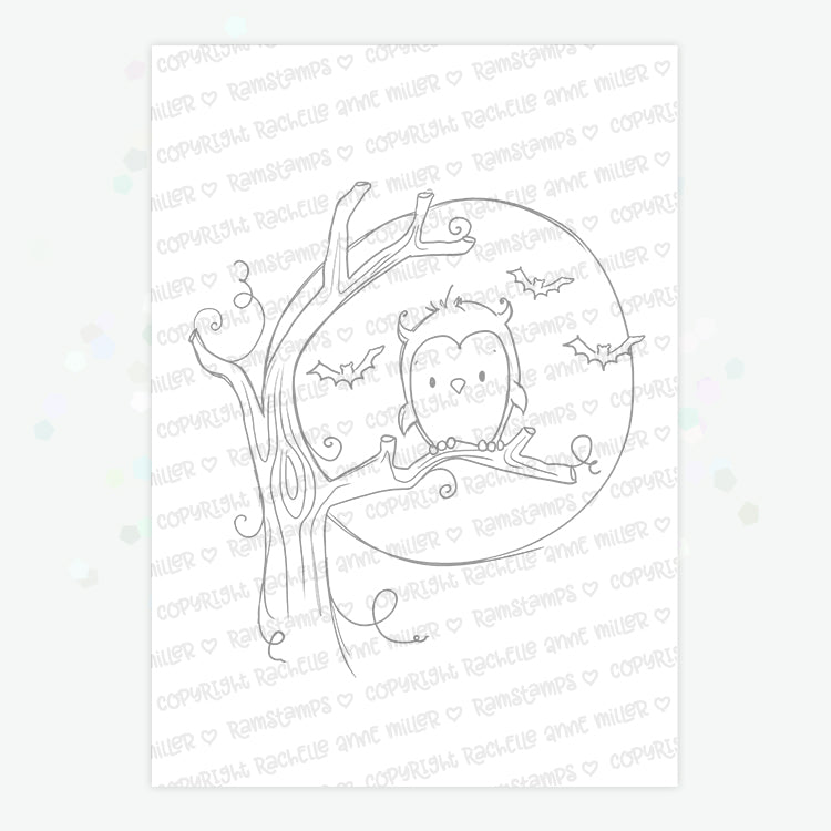 'Halloween Owl' Digital Stamp – Rachelle Anne Miller Creative Studios