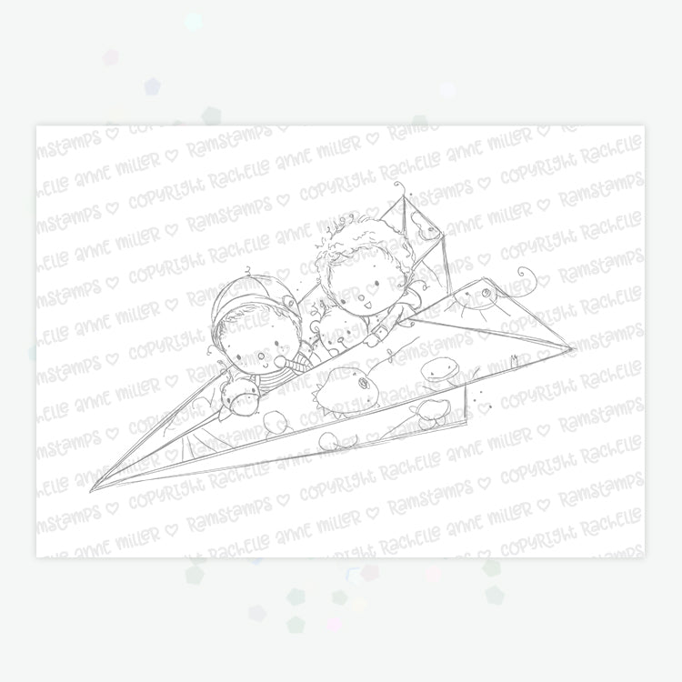 'Paper Plane' Digital Stamp – Rachelle Anne Miller Creative Studios