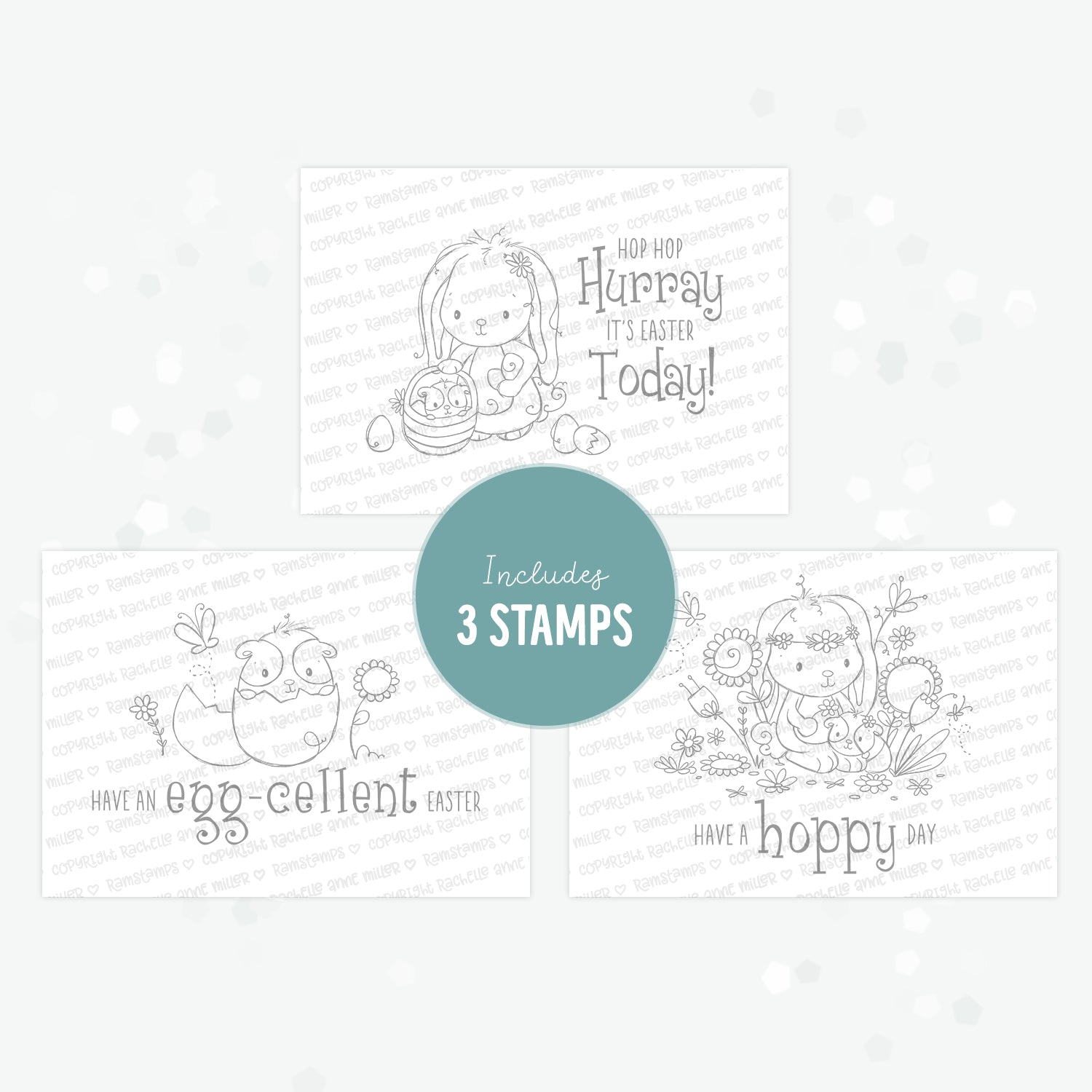 'Bunny & Guinea: Easter' Digital Stamp Set – Rachelle Anne Miller ...