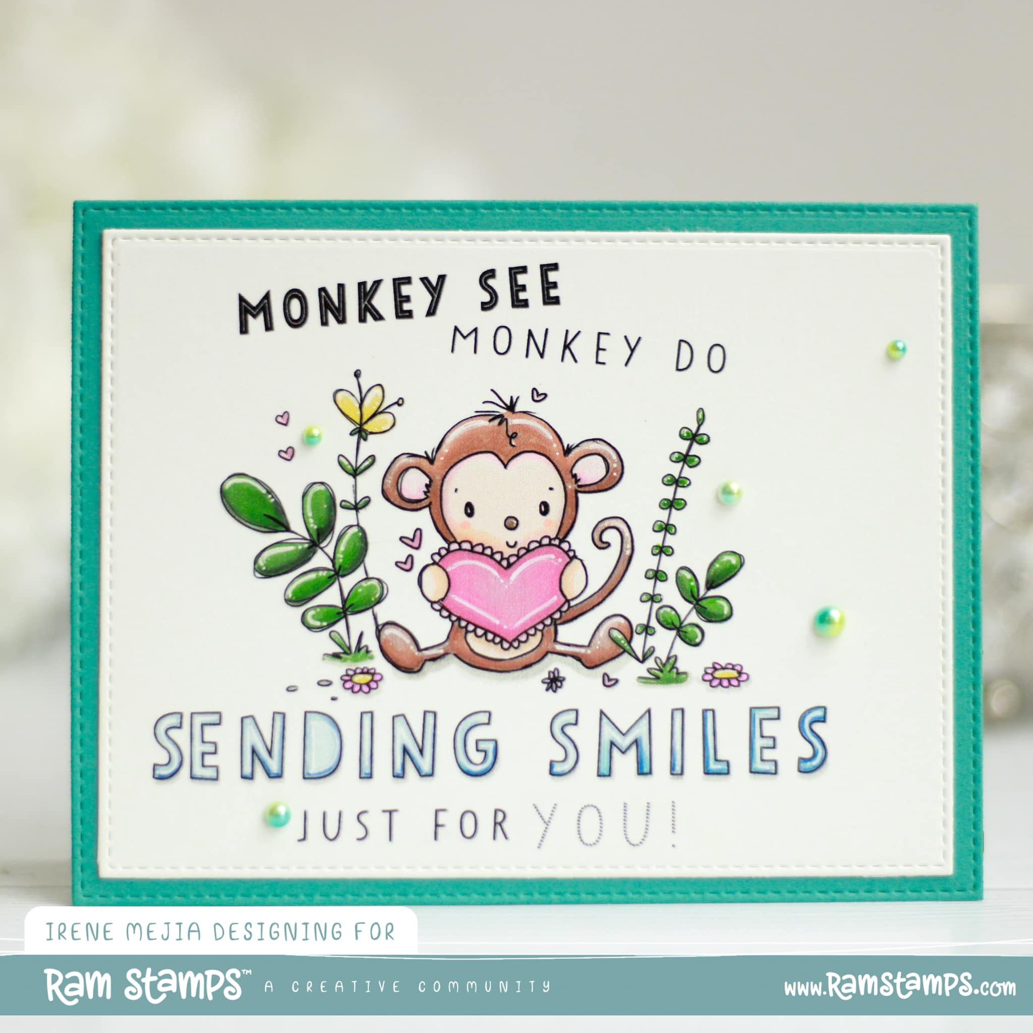 'Monkey Smiles' Mini Scene Creator Digital Stamp – Rachelle Anne Miller ...
