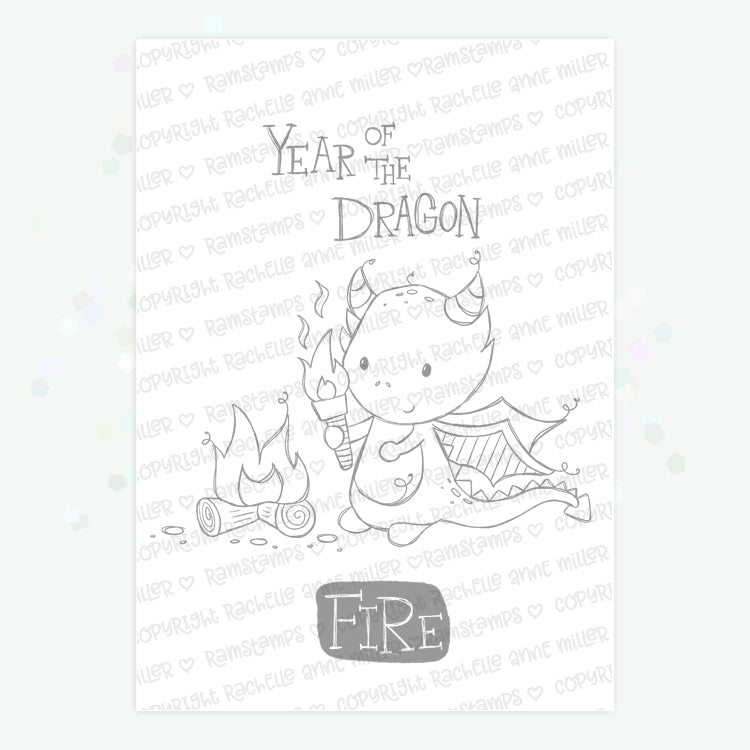 'Year of the Dragon - Fire' Digital Stamp – Rachelle Anne Miller ...