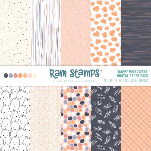 'Happy Halloween' Digital Stamp & Paper Set – Rachelle Anne Miller ...