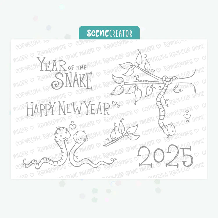 'Year of the Snake' Scene Creator Digital Stamp – Rachelle Anne Miller ...