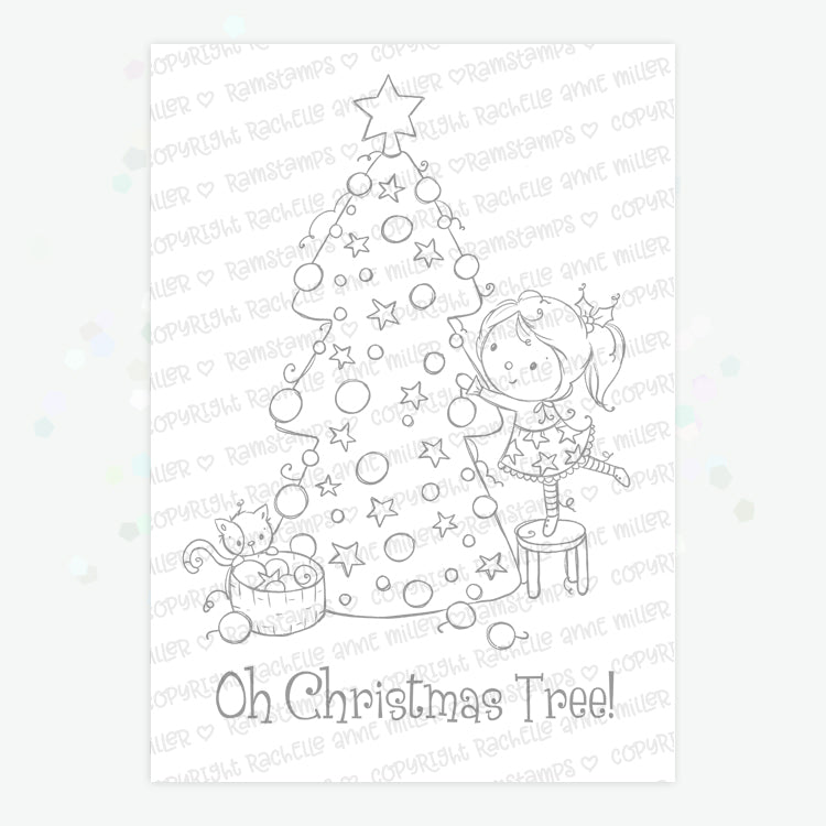 'Oh Christmas Tree' Digital Stamp – Rachelle Anne Miller Creative Studios