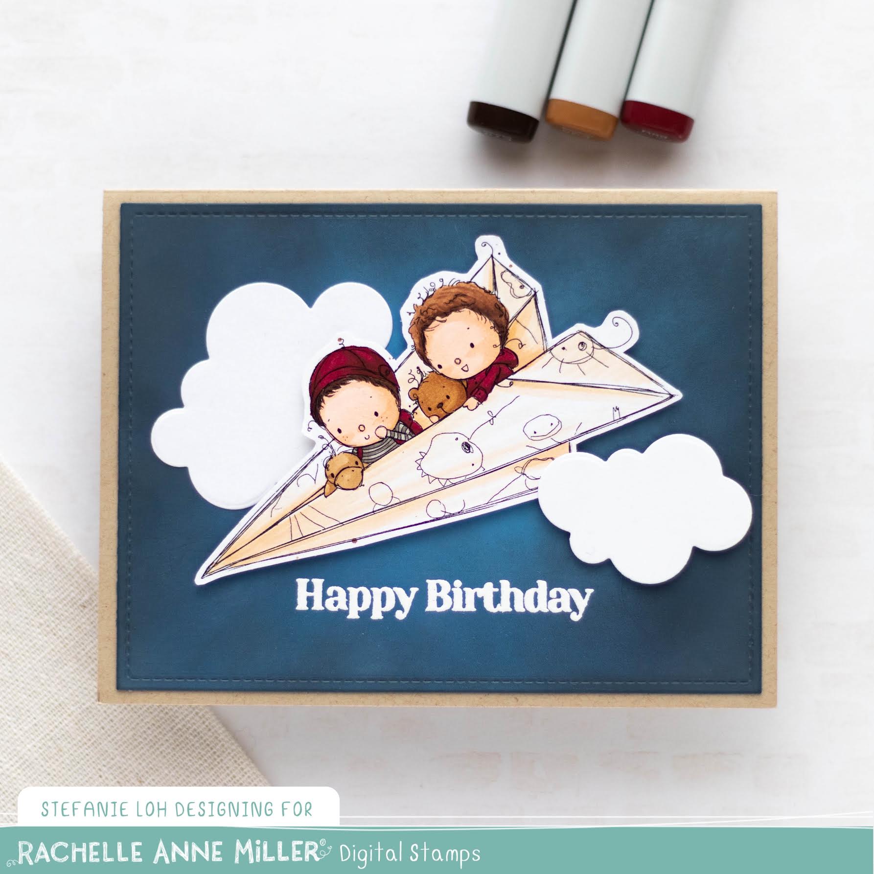 'Paper Plane' Digital Stamp – Rachelle Anne Miller Creative Studios