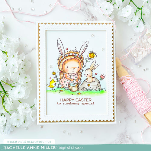 'Easter Bunny Girl' Digital Stamp – Rachelle Anne Miller Creative Studios
