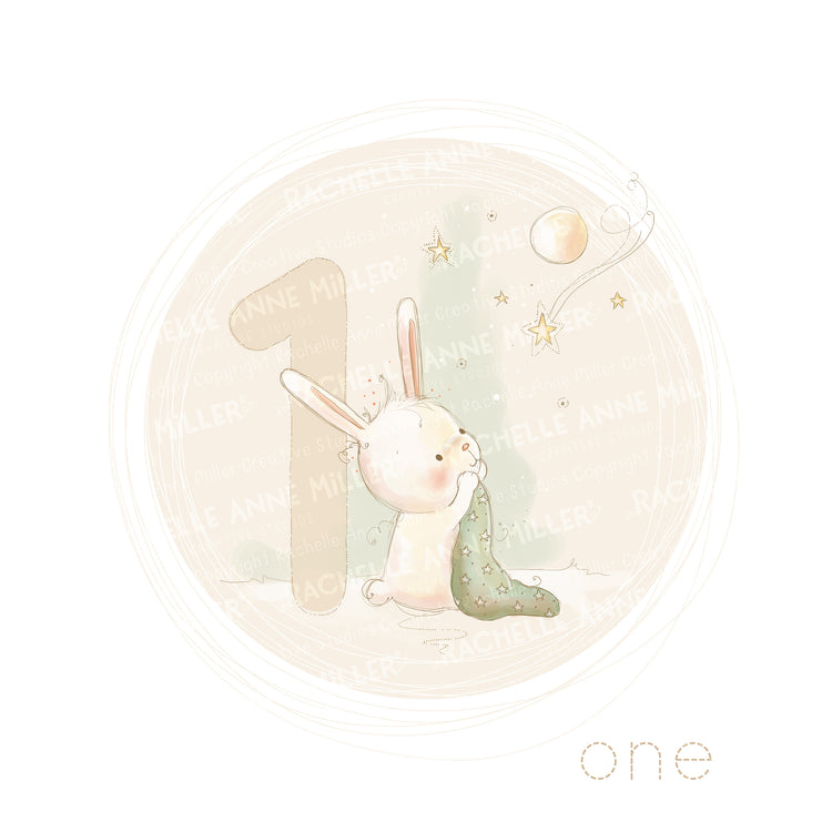 'Animal Number: One Bunny' Digital Stamp – Rachelle Anne Miller ...