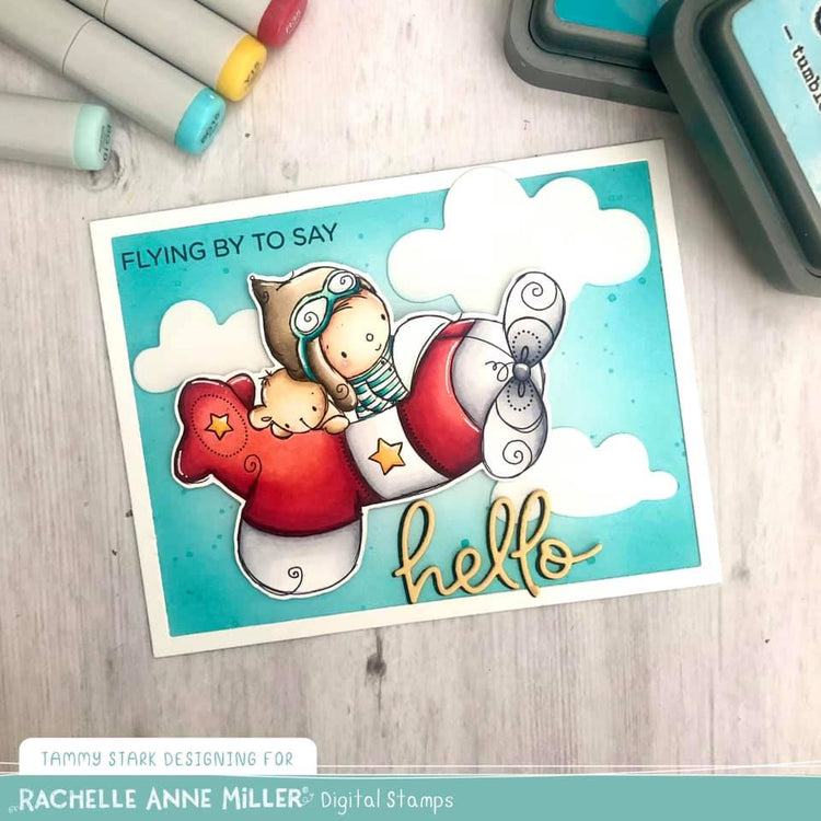 'Little Pilot' Digital Stamp – Rachelle Anne Miller Creative Studios