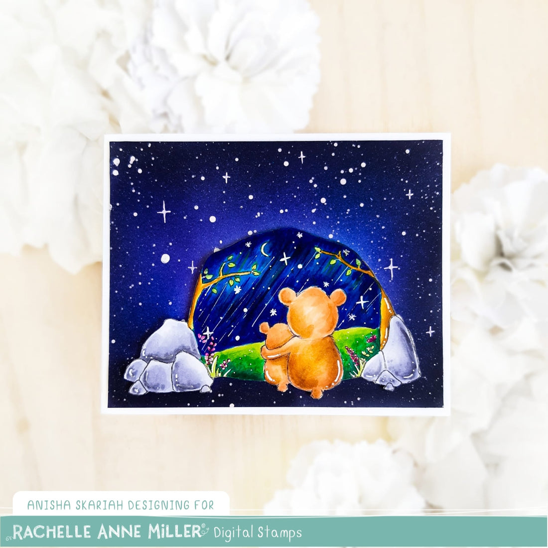 'Starry Night Bears' Digital Stamp – Rachelle Anne Miller Creative Studios