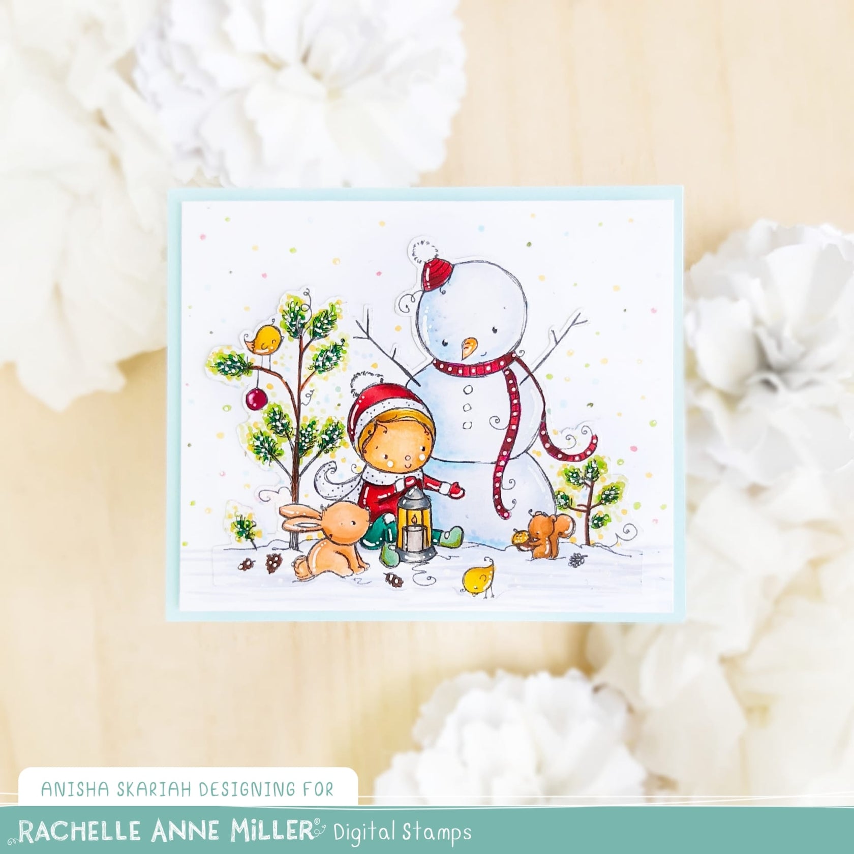 'Woodland Snowman' Digital Stamp – Rachelle Anne Miller Creative Studios