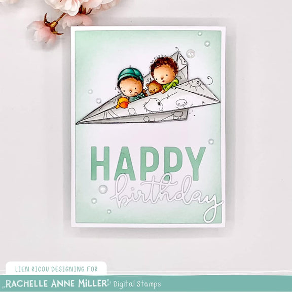 'Paper Plane' Digital Stamp – Rachelle Anne Miller Creative Studios