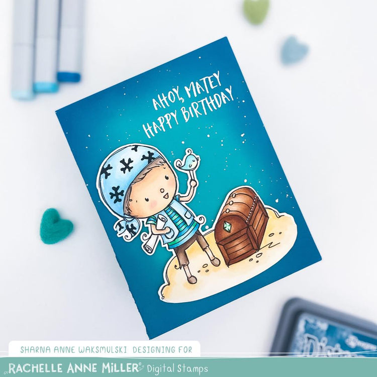 'Ahoy Matey Pirate' Digital Stamp – Rachelle Anne Miller Creative Studios