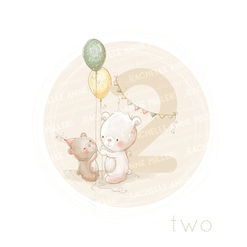 'Animal Number: Two Bears' Digital Stamp – Rachelle Anne Miller ...