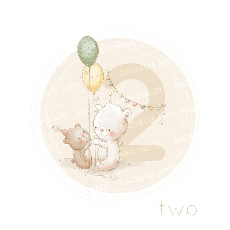 'Animal Number: Two Bears' Digital Stamp – Rachelle Anne Miller ...