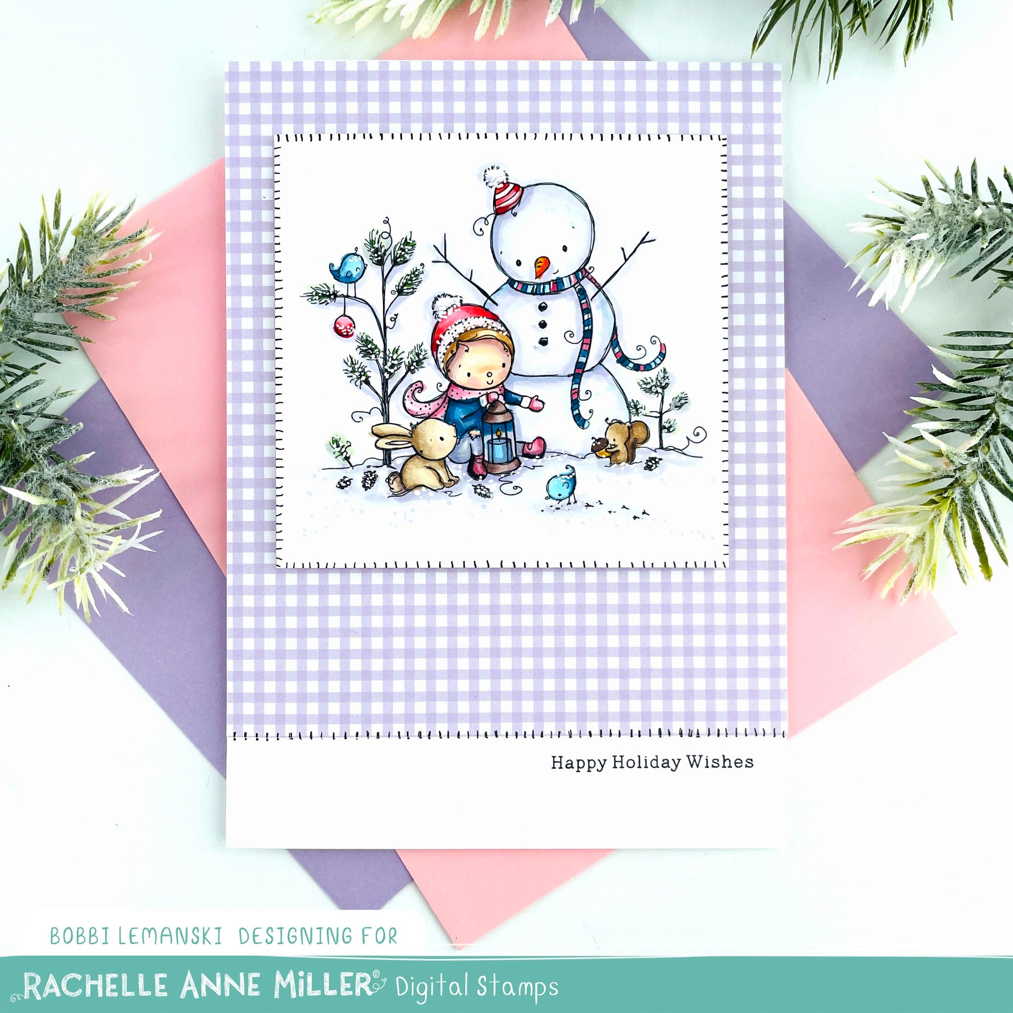 'Woodland Snowman' Digital Stamp – Rachelle Anne Miller Creative Studios