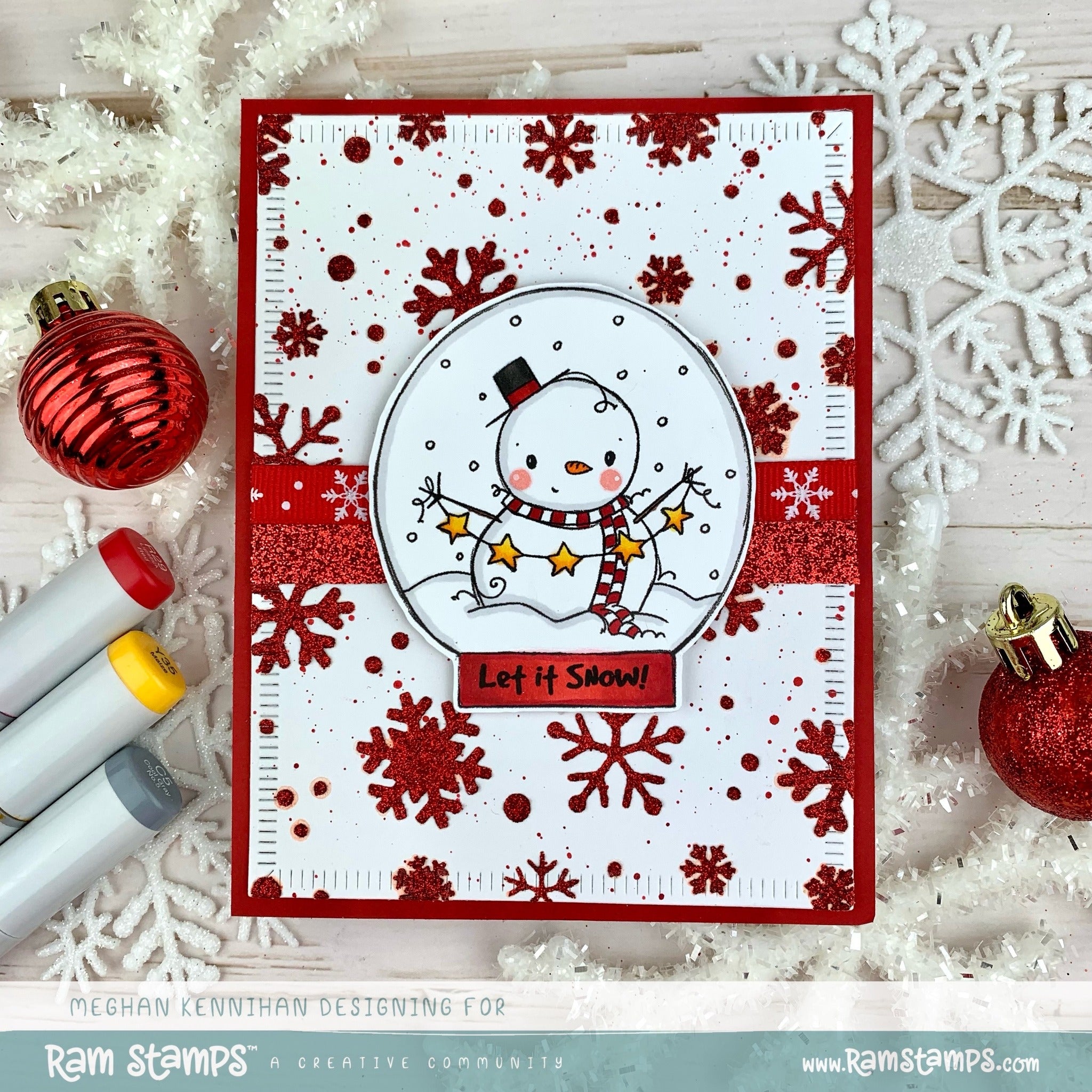 'Snowman Globe' Digital Stamp – Rachelle Anne Miller Creative Studios
