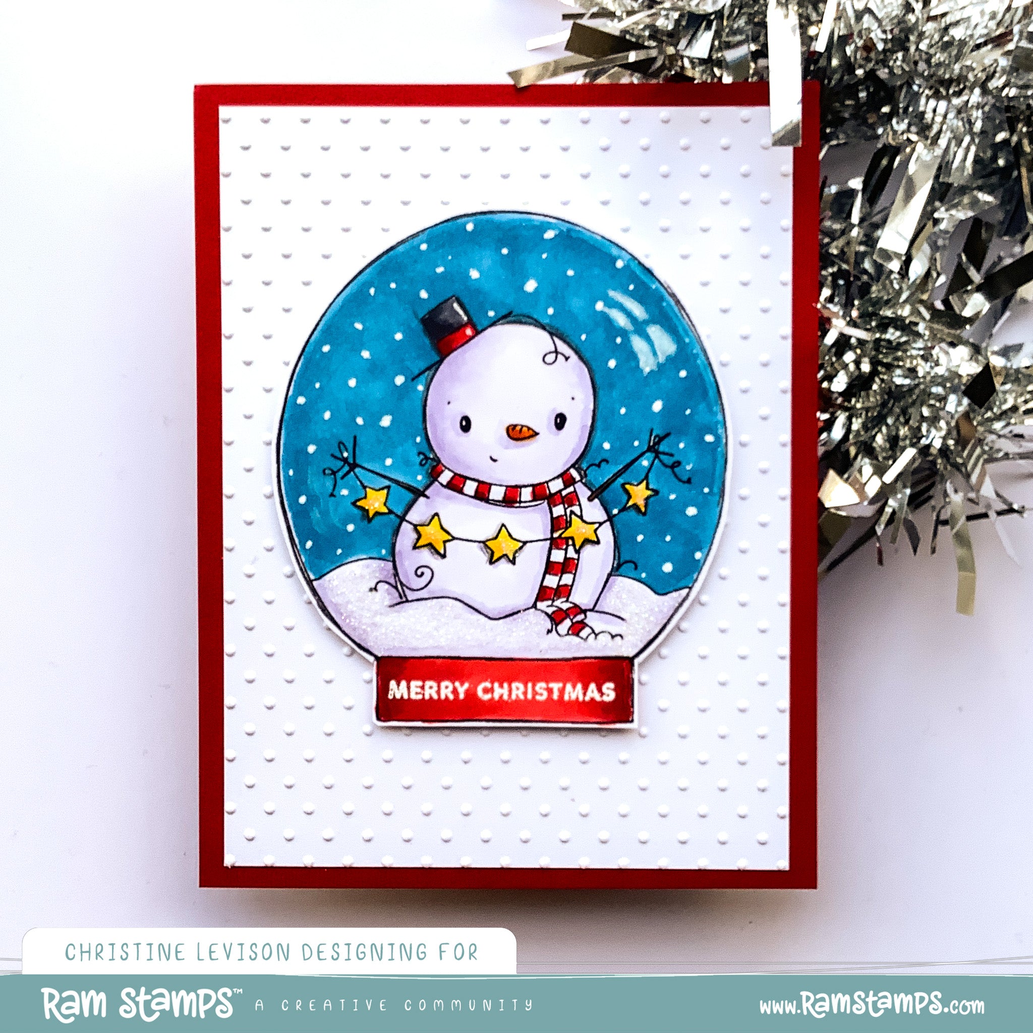 'Snowman Globe' Digital Stamp – Rachelle Anne Miller Creative Studios