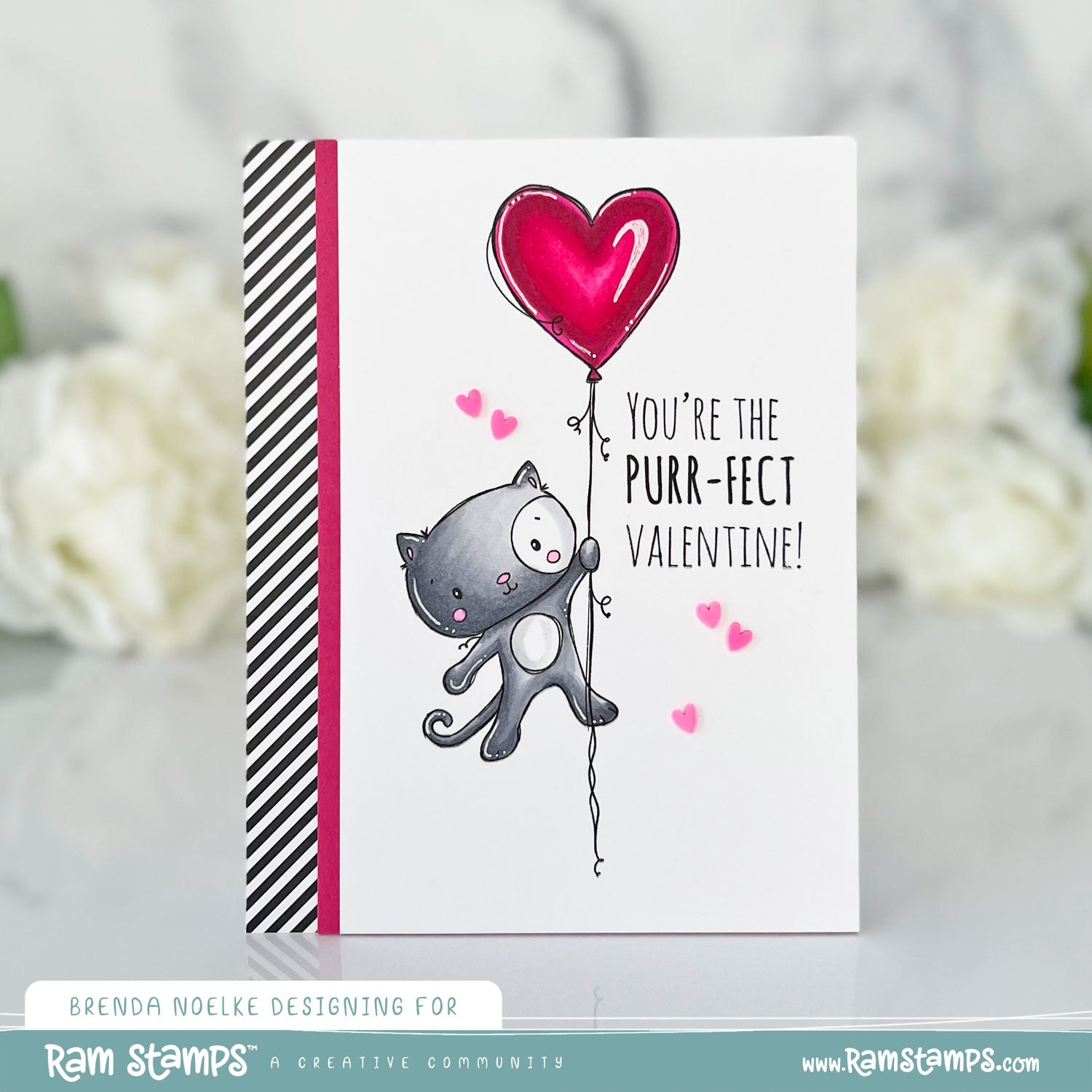'Animal Valentines - Cat' Digital Stamp – Rachelle Anne Miller Creative ...