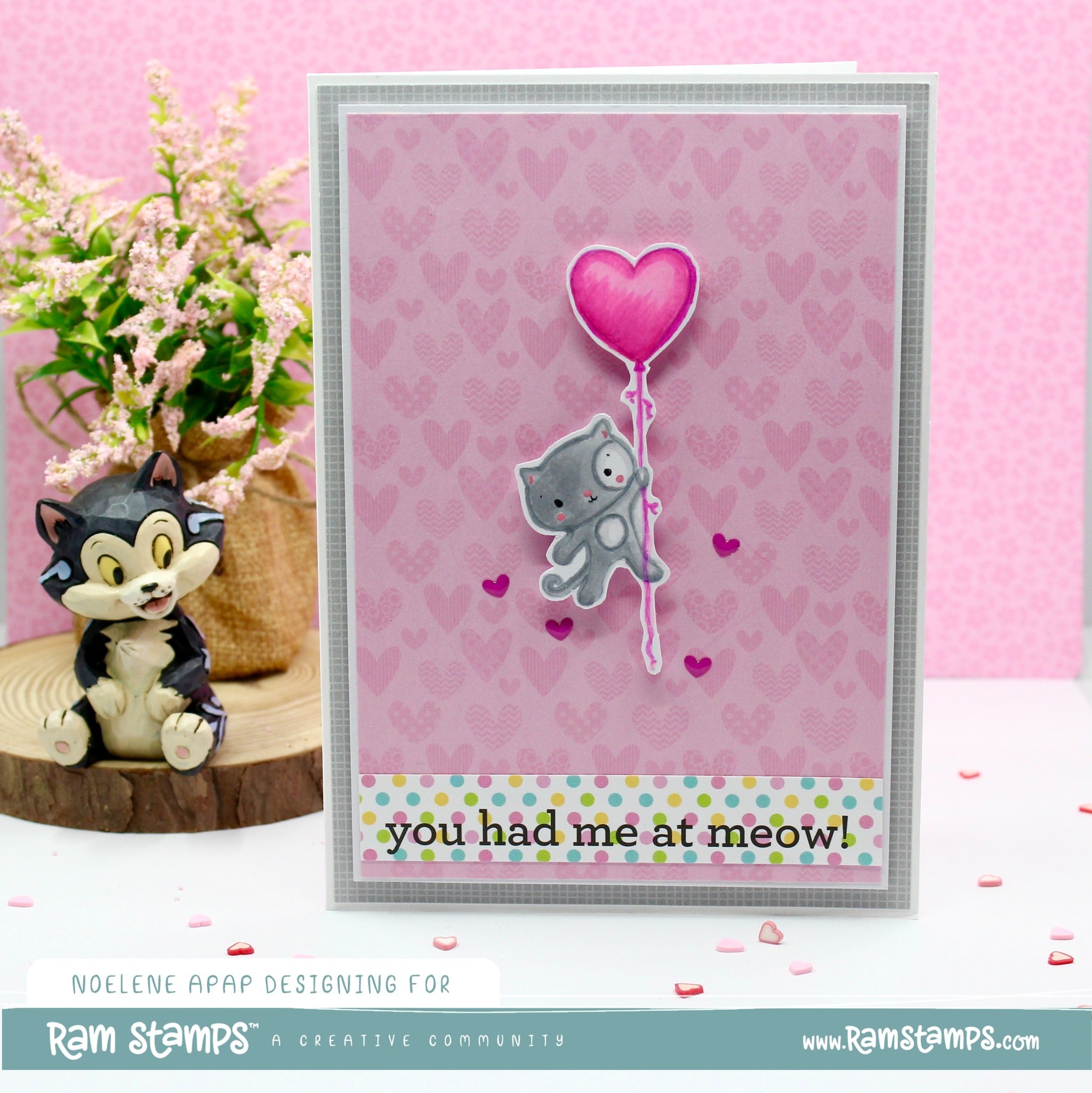 'Animal Valentines - Cat' Digital Stamp – Rachelle Anne Miller Creative ...