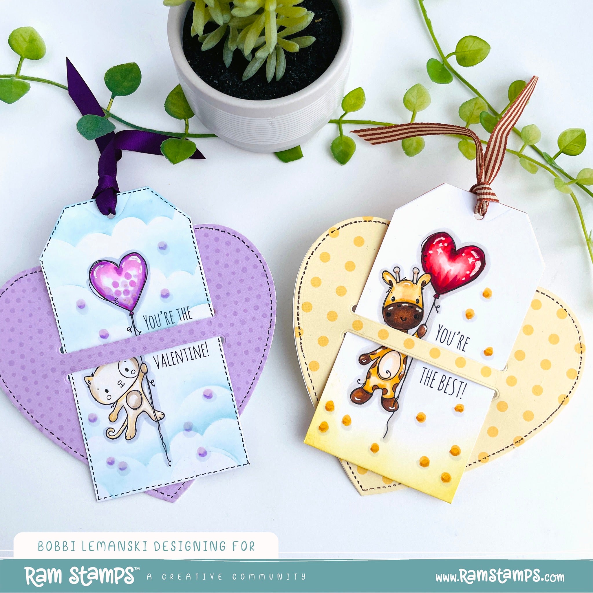 'Animal Valentines - Cat' Digital Stamp – Rachelle Anne Miller Creative ...