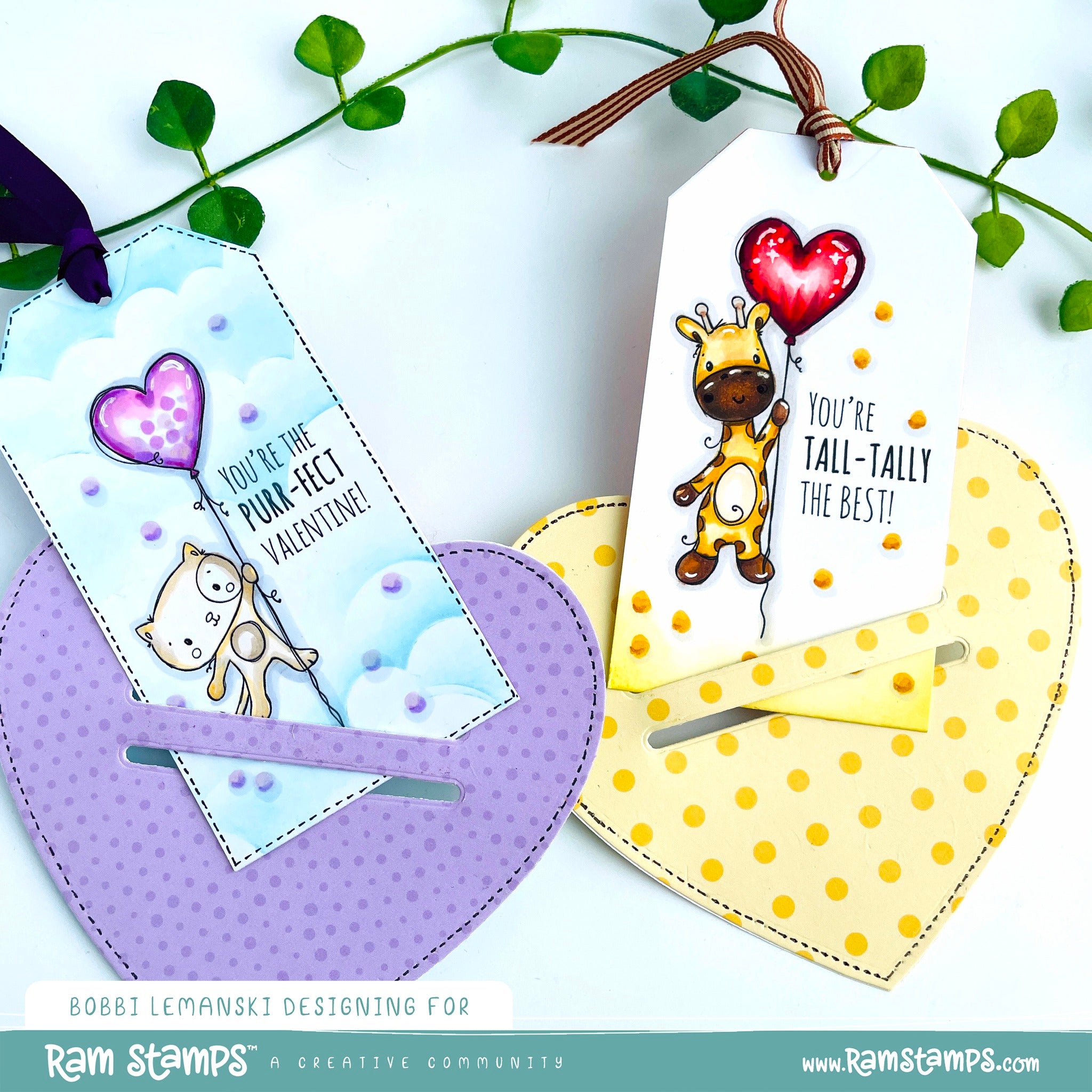 'Animal Valentines - Cat' Digital Stamp – Rachelle Anne Miller Creative ...