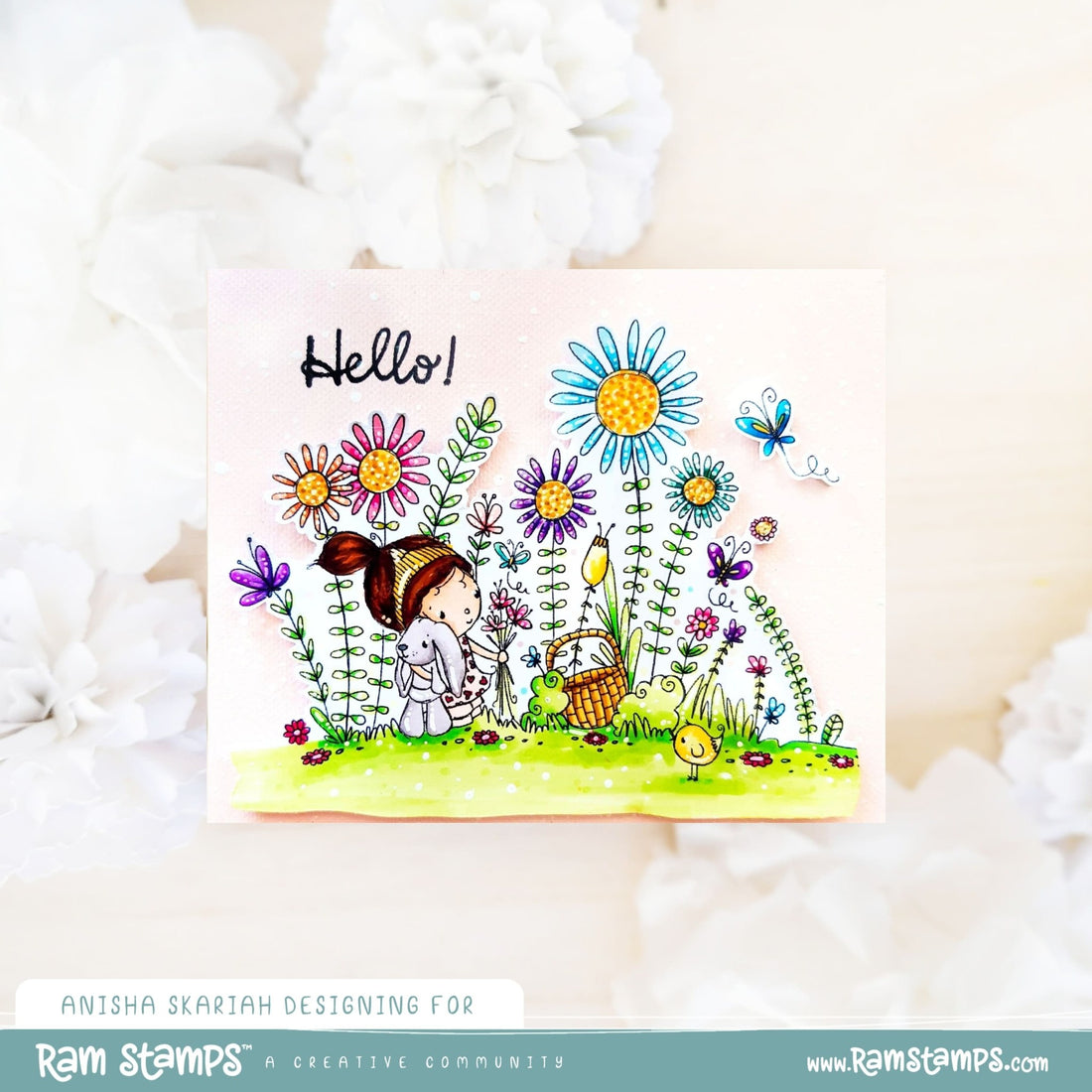 'Flower Garden' Digital Stamp – Rachelle Anne Miller Creative Studios