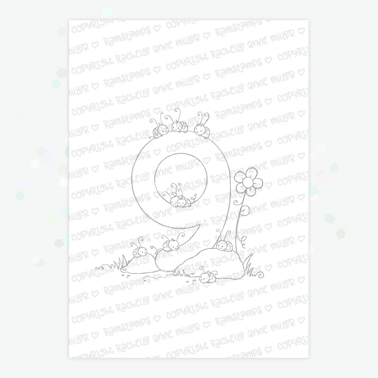 'Animal Number: Nine Ladybugs' Digital Stamp – Rachelle Anne Miller ...