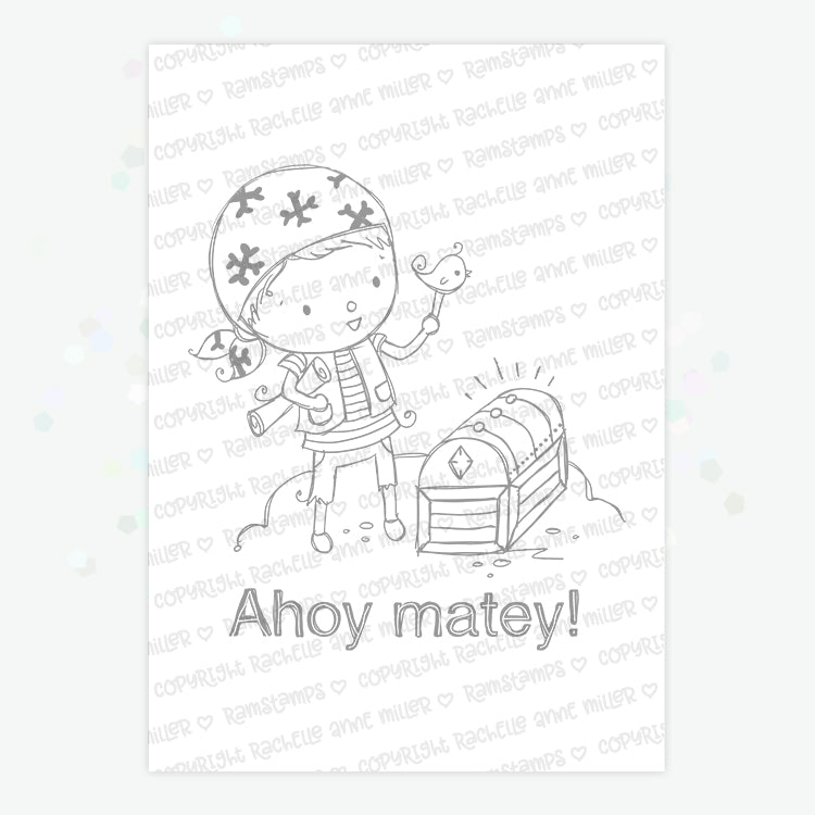 'Ahoy Matey Pirate' Digital Stamp – Rachelle Anne Miller Creative Studios