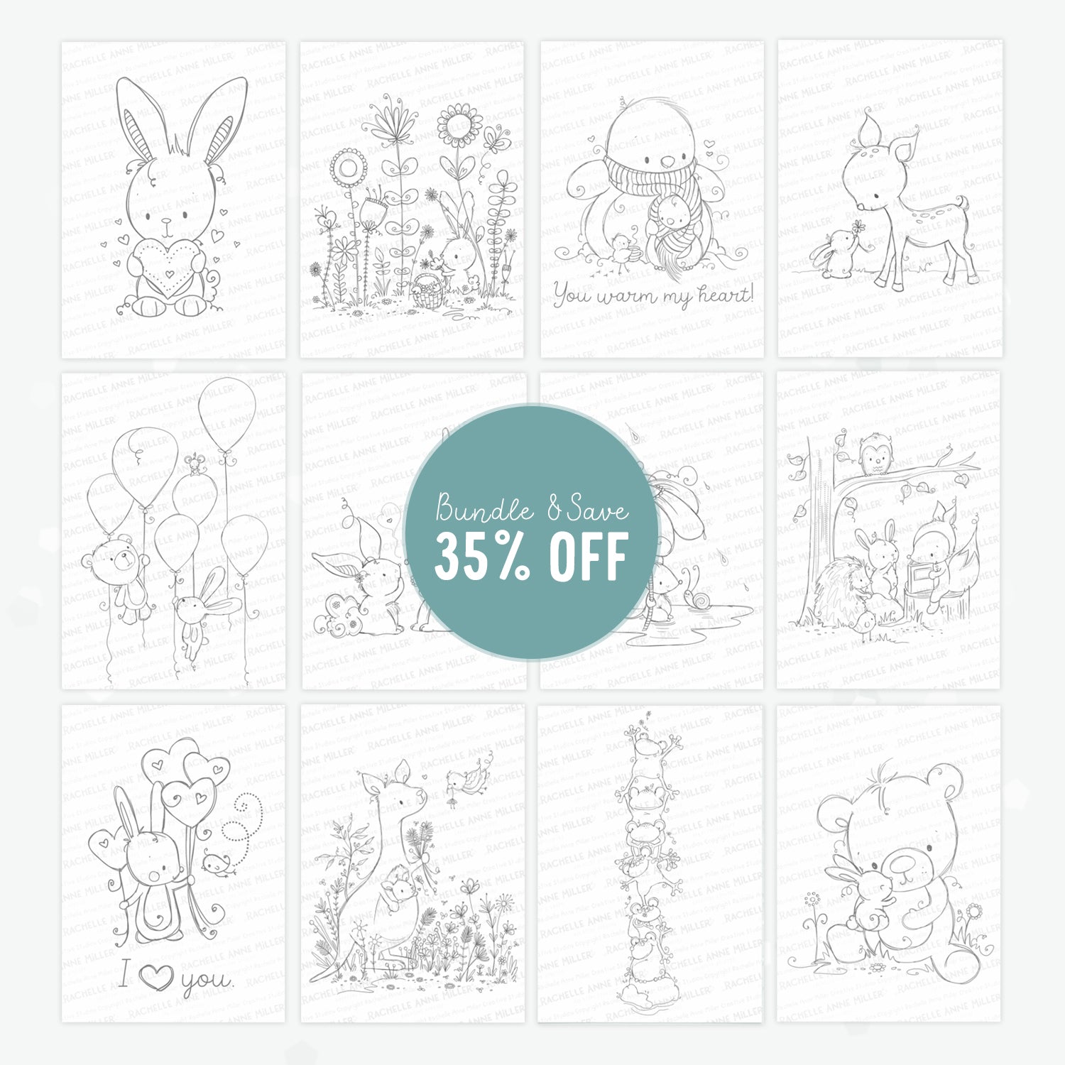 'Animal Bestsellers' Digital Stamp Set – Rachelle Anne Miller Creative ...