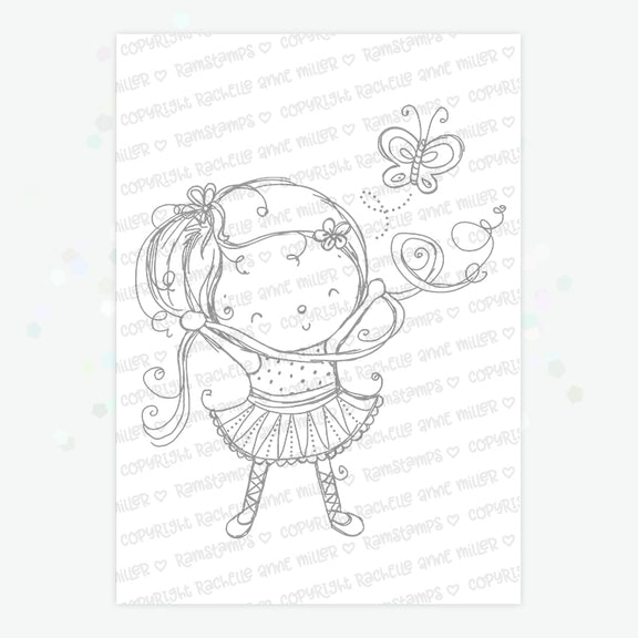 'Ballerina' Digital Stamp – Rachelle Anne Miller Creative Studios