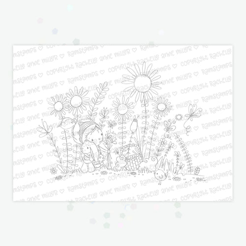 'Flower Garden' Digital Stamp – Rachelle Anne Miller Creative Studios