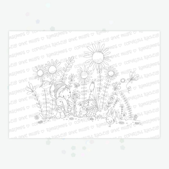 'Flower Garden' Digital Stamp – Rachelle Anne Miller Creative Studios