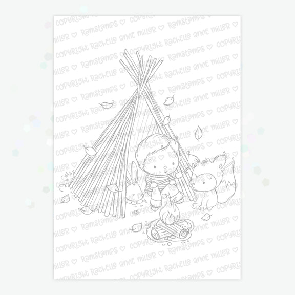 'Woodland Camping' Digital Stamp – Rachelle Anne Miller Creative Studios