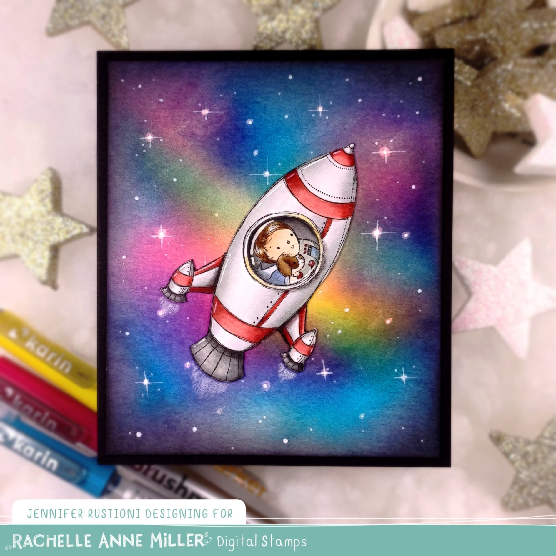 'Space Rocket' Digital Stamp – Rachelle Anne Miller Creative Studios