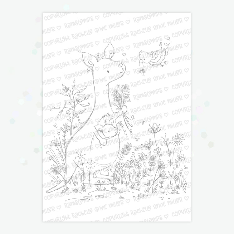 'Kangaroo' Digital Stamp – Rachelle Anne Miller Creative Studios
