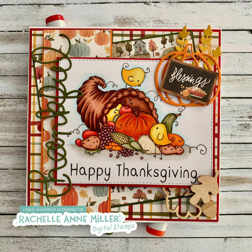 'Thanksgiving' Digital Stamp – Rachelle Anne Miller Creative Studios