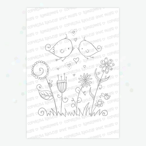 'Love Birds' Digital Stamp – Rachelle Anne Miller Creative Studios
