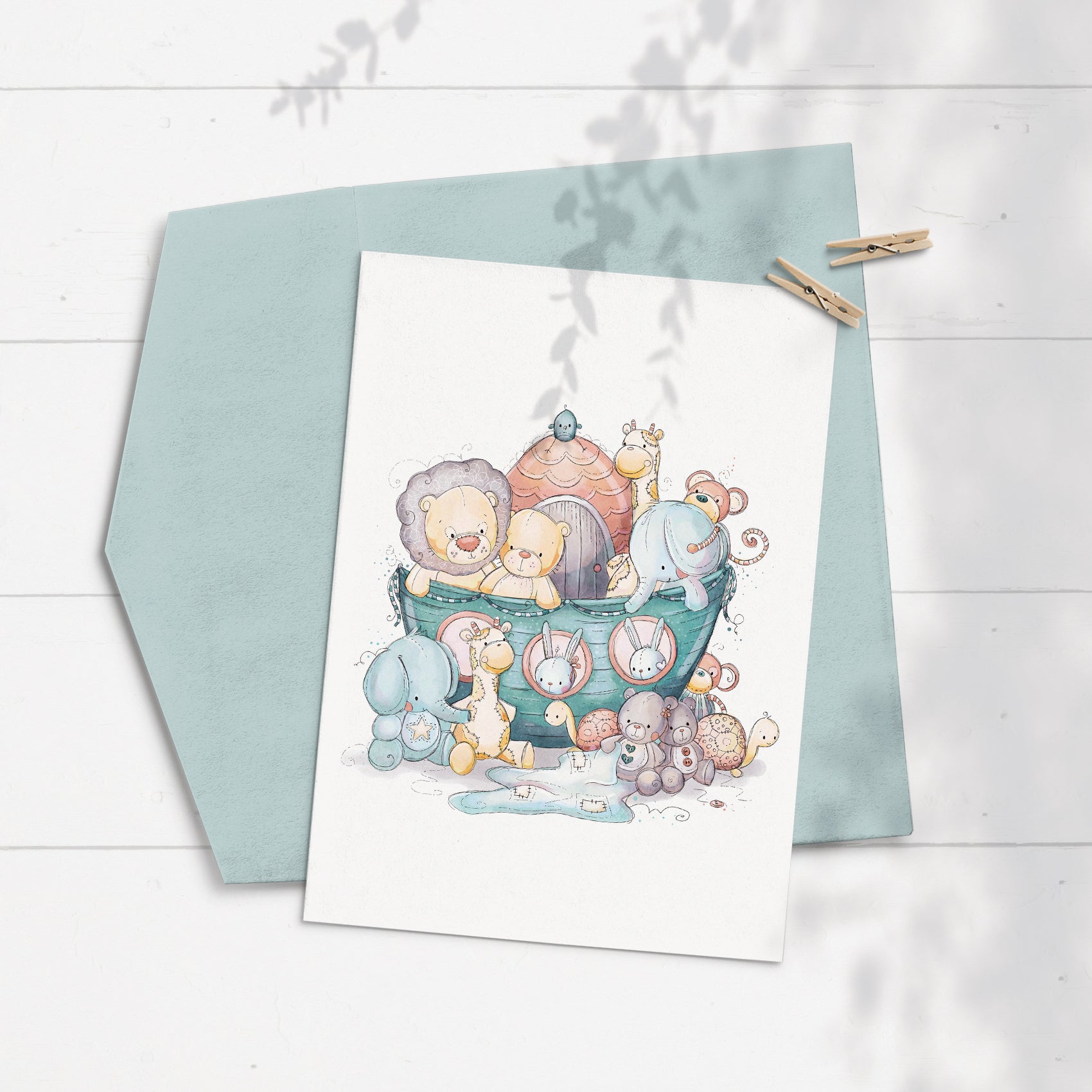 Noah's Ark 5x7 Greeting Card – Rachelle Anne Miller Creative Studios