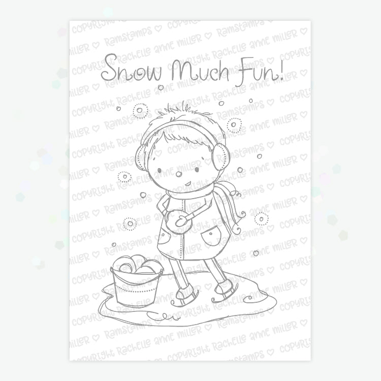 'Snow Much Fun' Digital Stamp – Rachelle Anne Miller Creative Studios