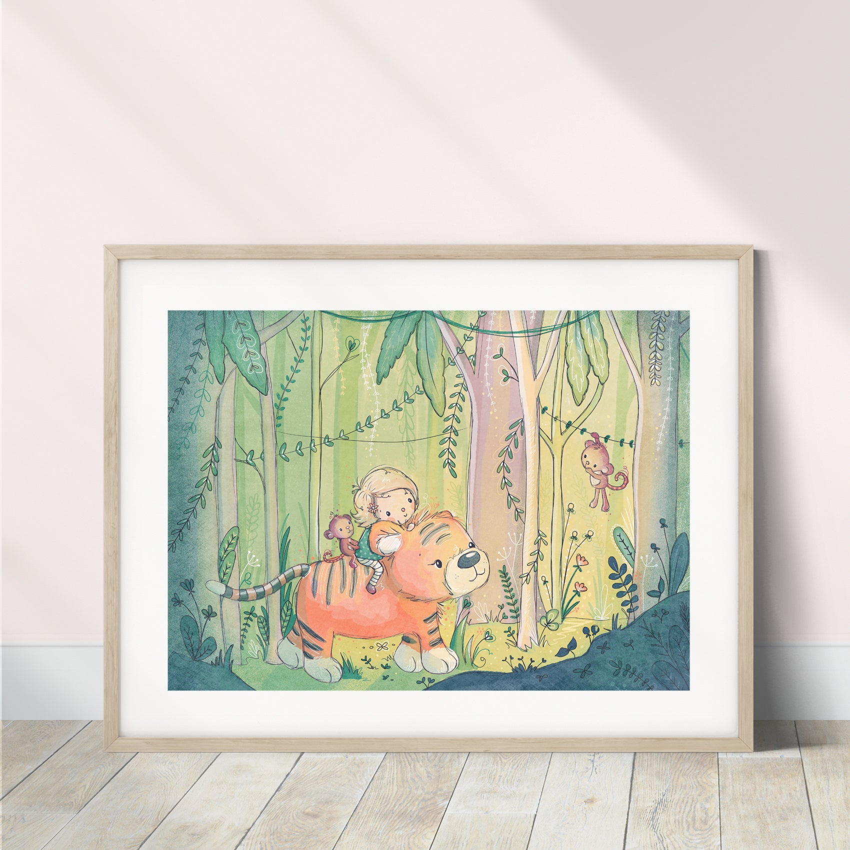 'Tiger Girl' Children's Wall Art Print – Rachelle Anne Miller Creative ...